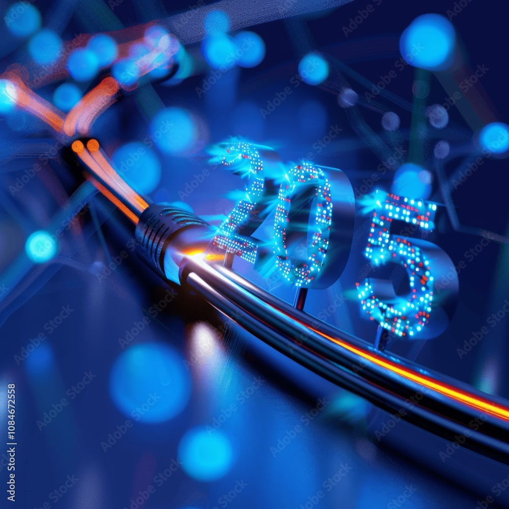 2024 Fiber Optic Cable Digital Communication Technology New Year ...