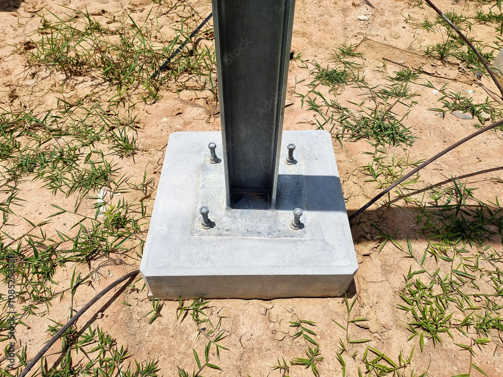 Foto de Substation Construction: Base Plate connection steel structure ...