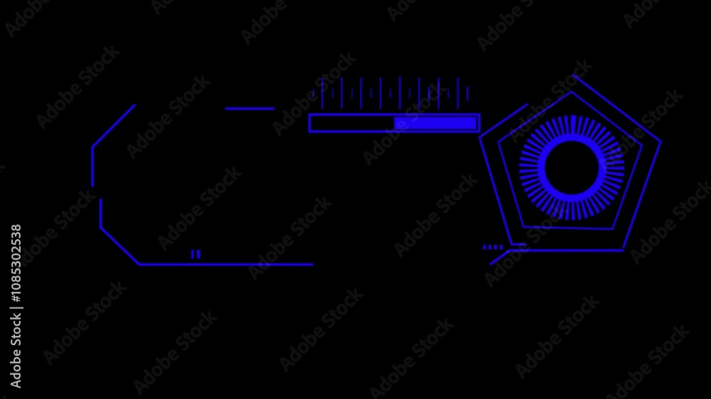 neon moving hud, technology, animation, black screen background ...