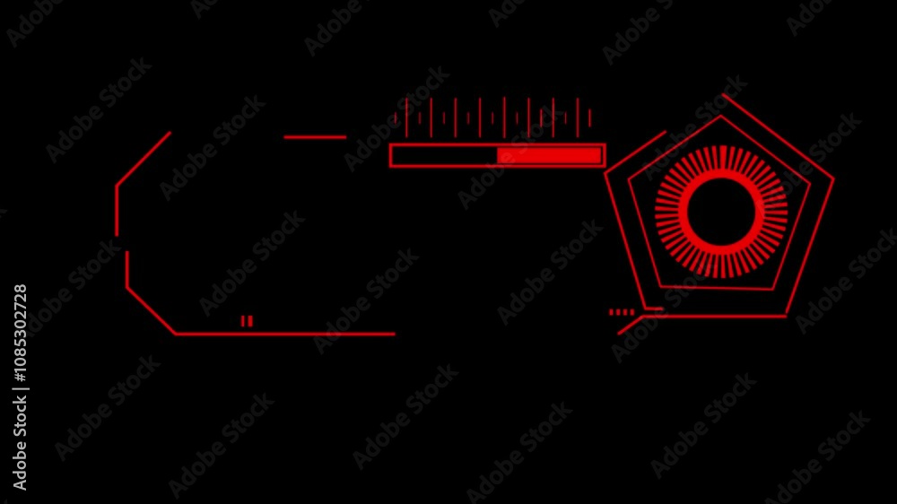 neon moving hud, technology, animation, black screen background ...