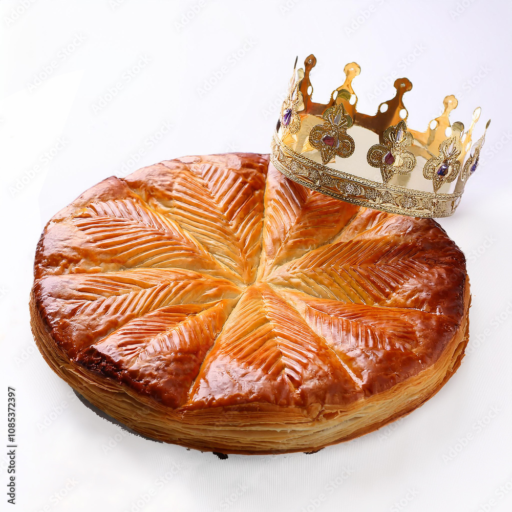 galette des rois, , aliment, pâtisserie, dessert, fête, gâteau, isolé ...
