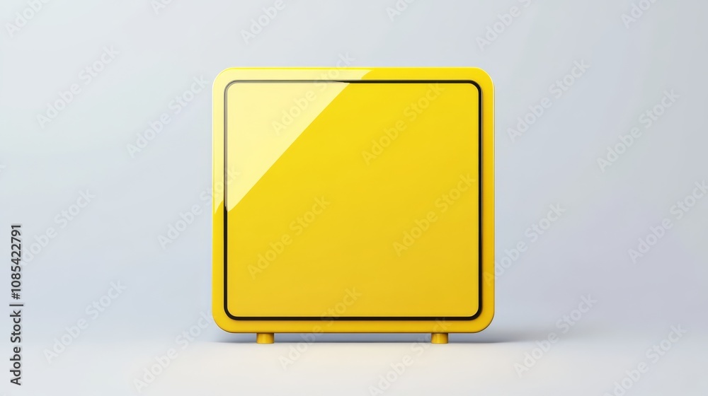 Blank yellow square label traffic road symbol.Signage and banner design ...