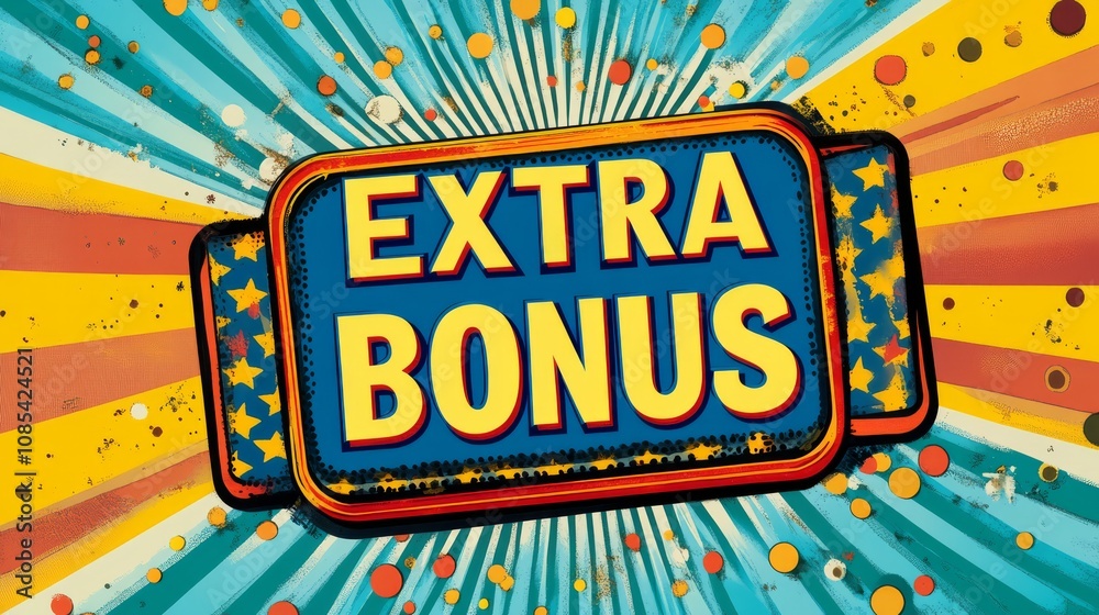 Extra Bonus Announcement: Retro-style graphic design with vibrant ...