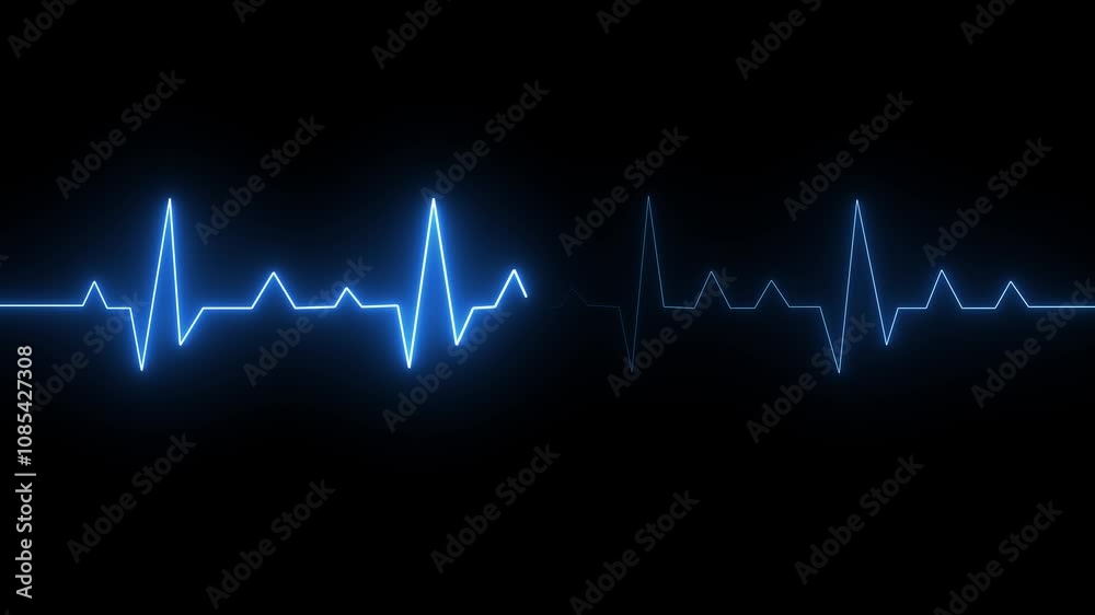 Heart Rhythm Background 4K Heartbeat monitor EKG line monitor shows ...