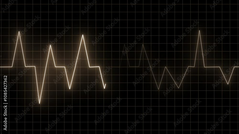 Heart Rhythm Background 4K Heartbeat monitor EKG line monitor shows ...
