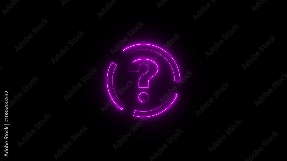 question mark cute animation icon. Neon Glowing Question Marks Icon ...