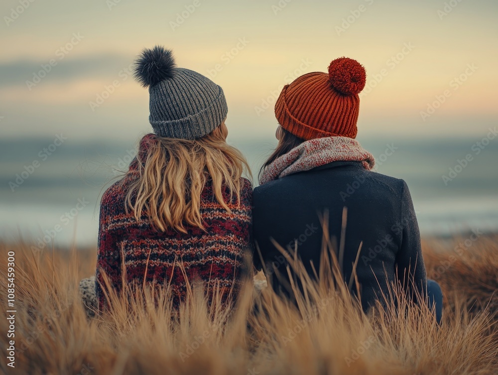 Romantic Couple Sitting Closely, Their Bond of Unity and Harmony ...