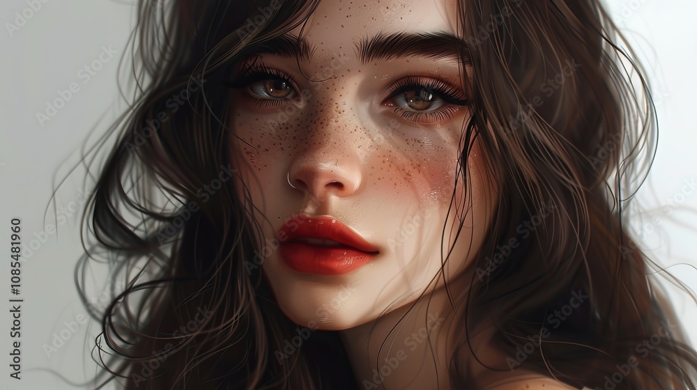 Brownish hair towards black tips, dark brown color with black eyebrows ...