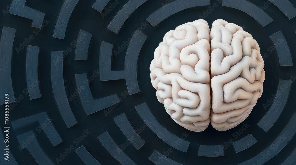 Human Brain in Maze Problem Solving Mental Health Concept Stock Photo ...