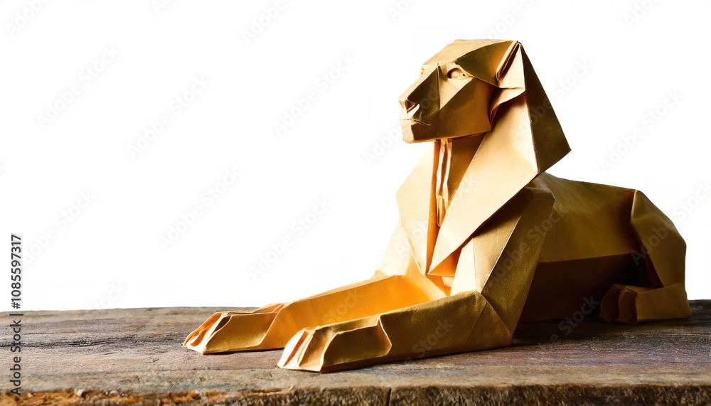 Paper origami Great Sphinx of Giza, Egypt is a limestone statue of a ...