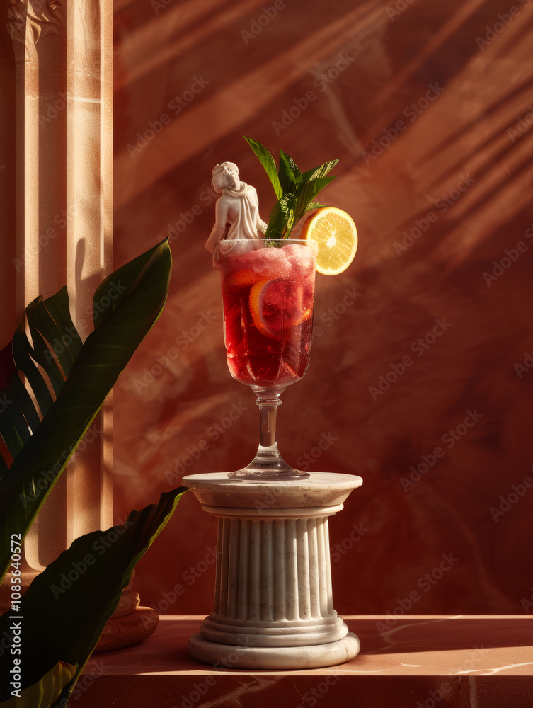 mexican-inspired cocktail sculpture, realistic photo of a cocktail on a ...