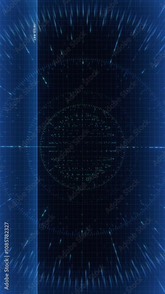 Vidéo Stock Line and Grid based HUD graphics with Radar type pulsing circular arrays and ...