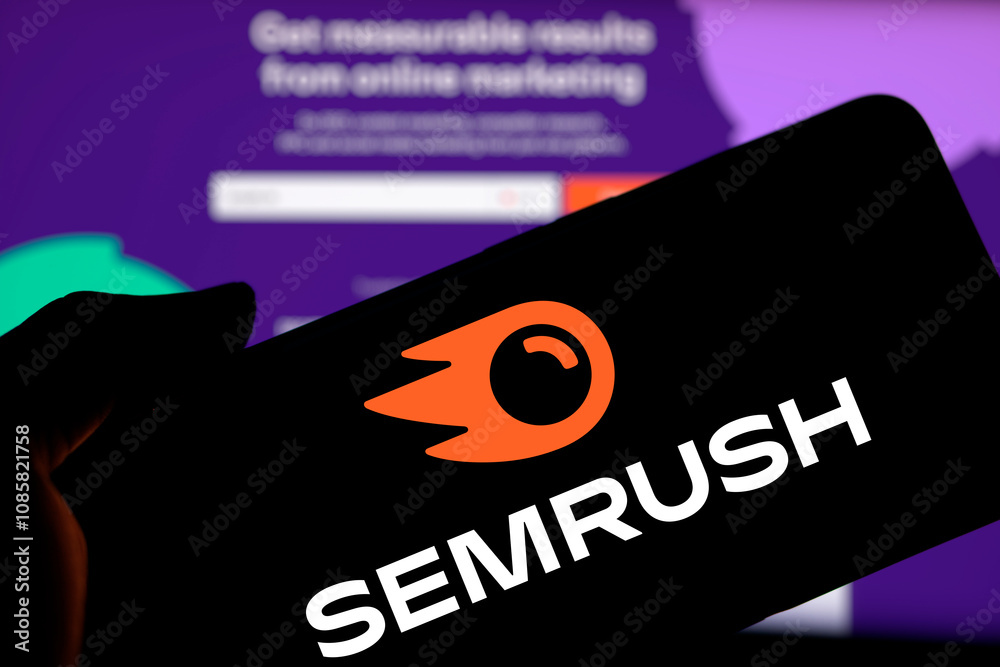 Dhaka, Bangladesh- 17 Nov 2024; Semrush logo is displayed on smartphone ...