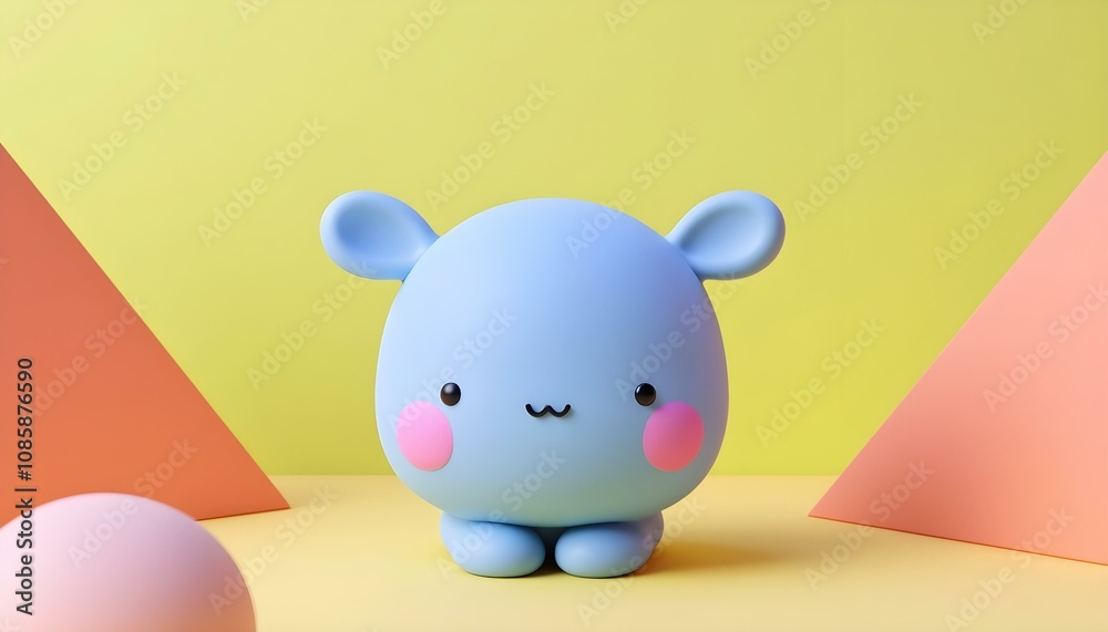 Representación en 3D de un personaje animado con estilo tierno y rasgos ...