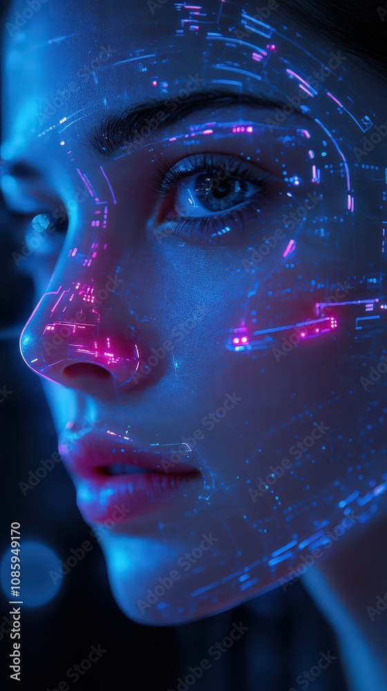 Photorealistic face illuminated by scanning lasers, with translucent ...