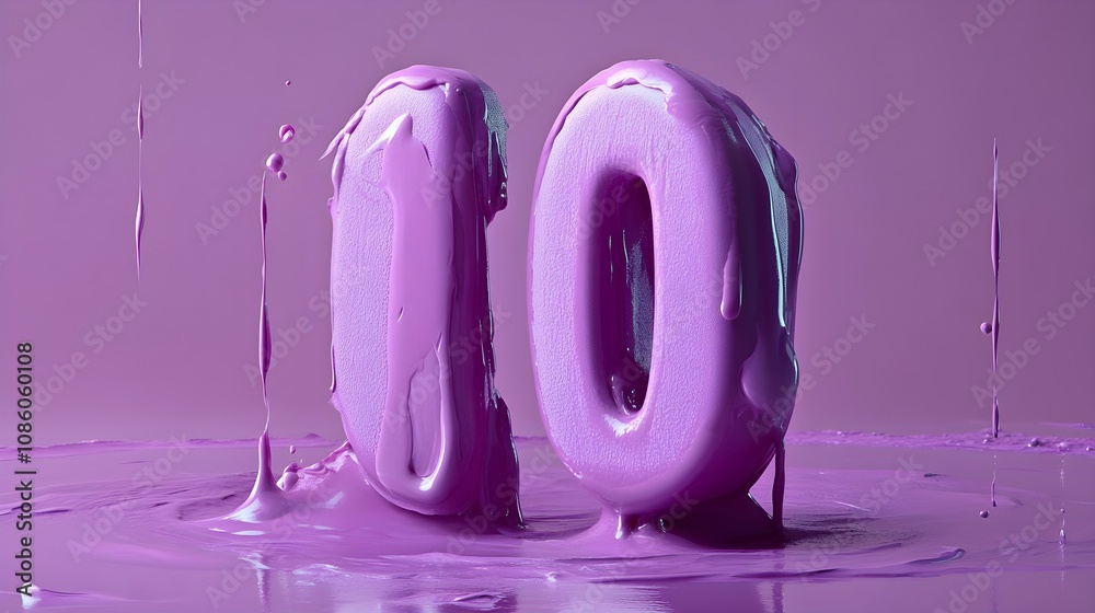 Advertising shooting, a "10" word light purple liquid foundation paste ...