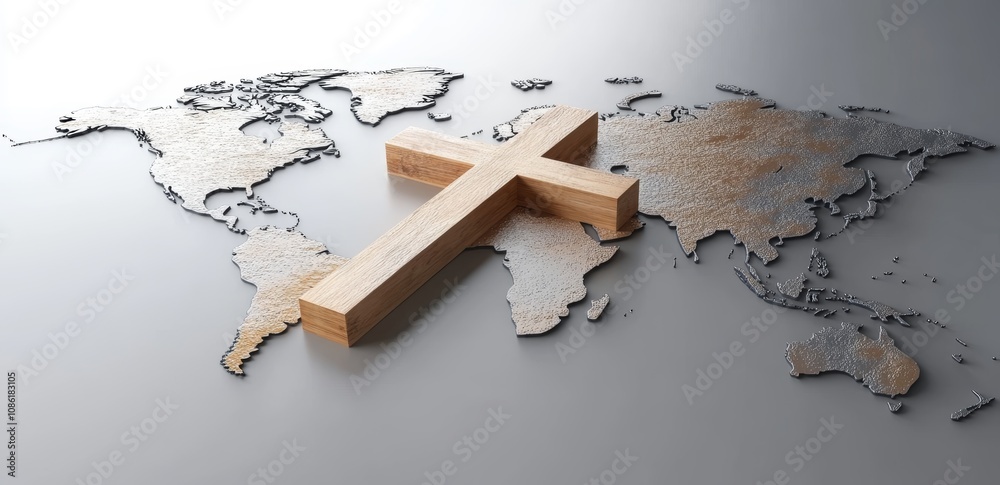 Cross of Jesus Christ, World Map, Global Missions, Evangelism, Faith ...
