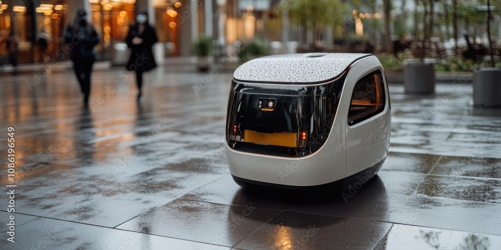 Autonomous courier: small delivery robot on wheels , advanced ...