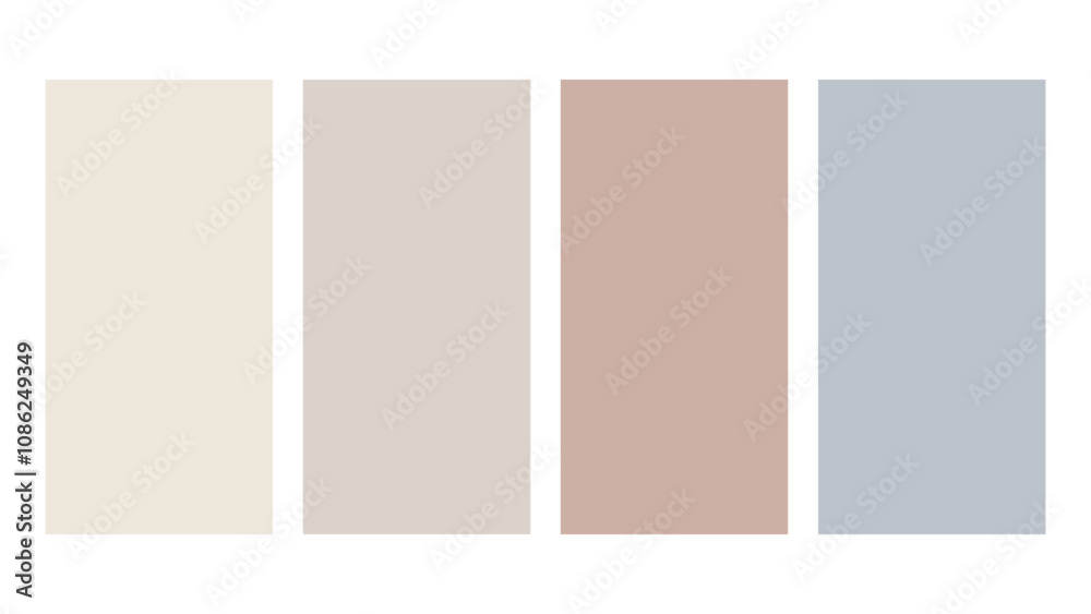Ivory, Sand Dollar, Dusty Rose, Gray color palette. Set of bright color ...