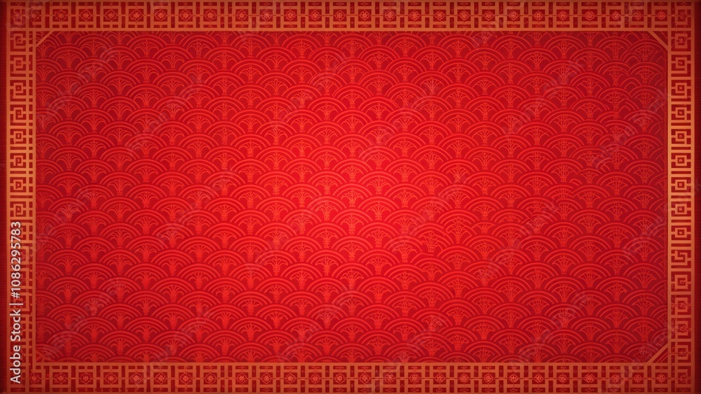 Red background template with traditional Chinese pattern, Chinese, red ...