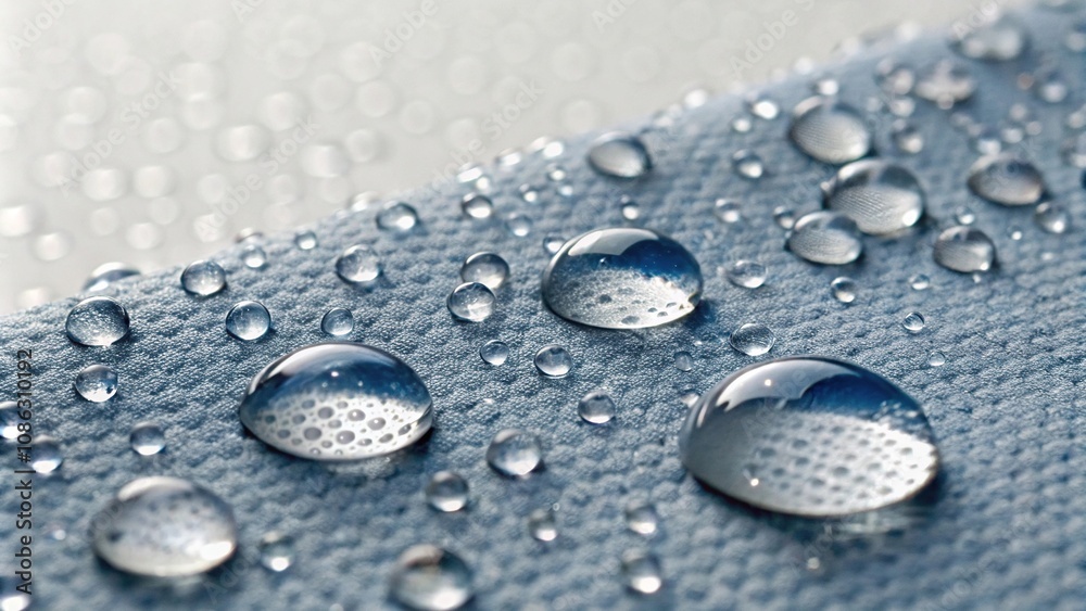 Surface adhesion between water and hydrophobic material, physical ...