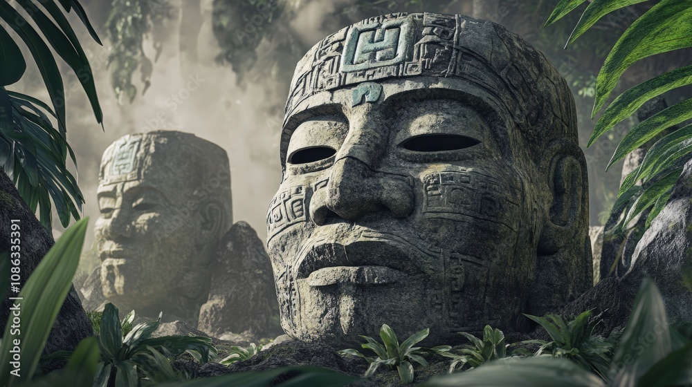 ภาพประกอบสต็อก The ancient Olmec civilization in Mesoamerica is known ...