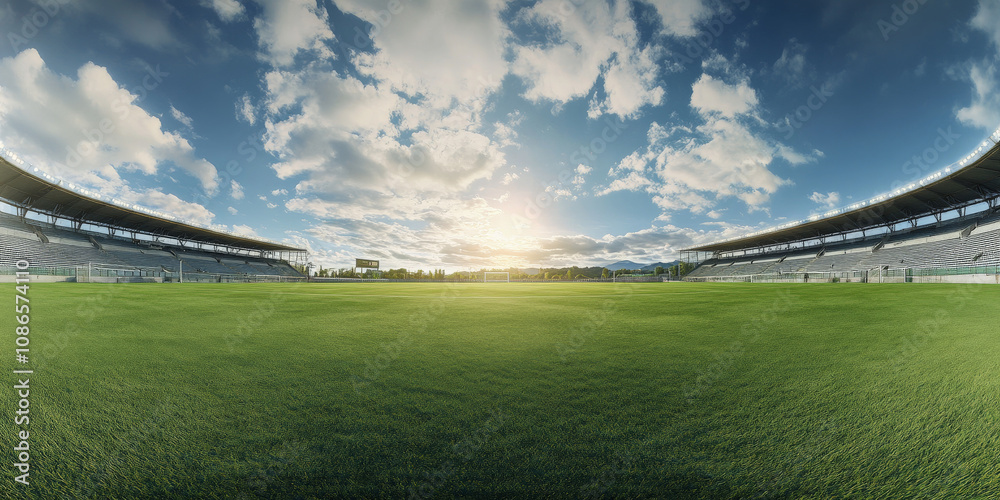 HDRI of an open-air sports stadium Stock Photo | Adobe Stock