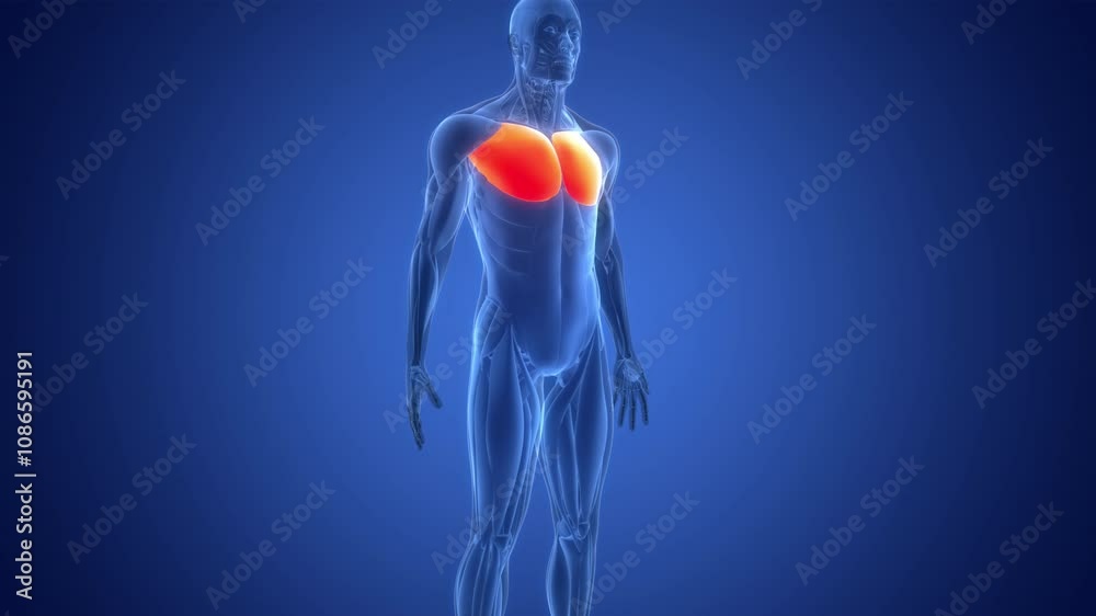 Human Muscular System Torso Muscles Pectoral Muscles Anatomy Animation ...