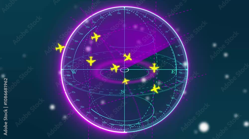 3D model High-tech radar scanner for flight coordinates between ...