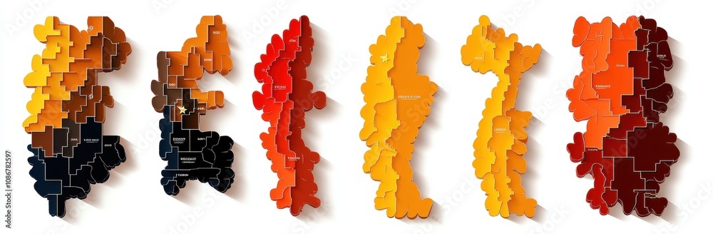 Colorful Abstract Map Representation Showcasing Variations in ...