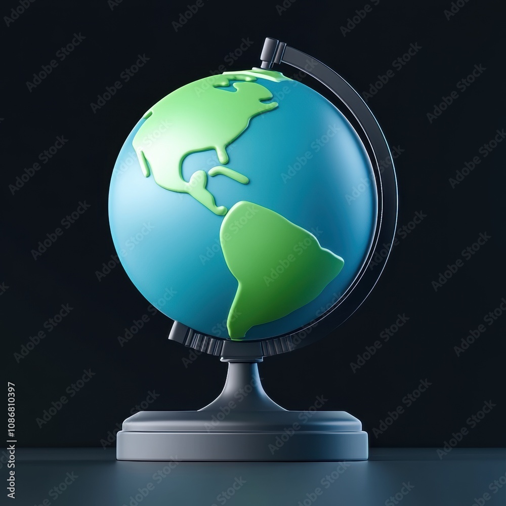 Colorful Educational Globe on Stand Showing Continents and Oceans Ideal ...