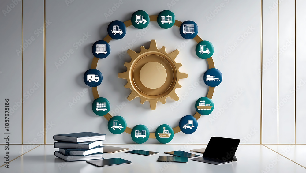 Procurement management and supply chain concept. Procurement icons ...