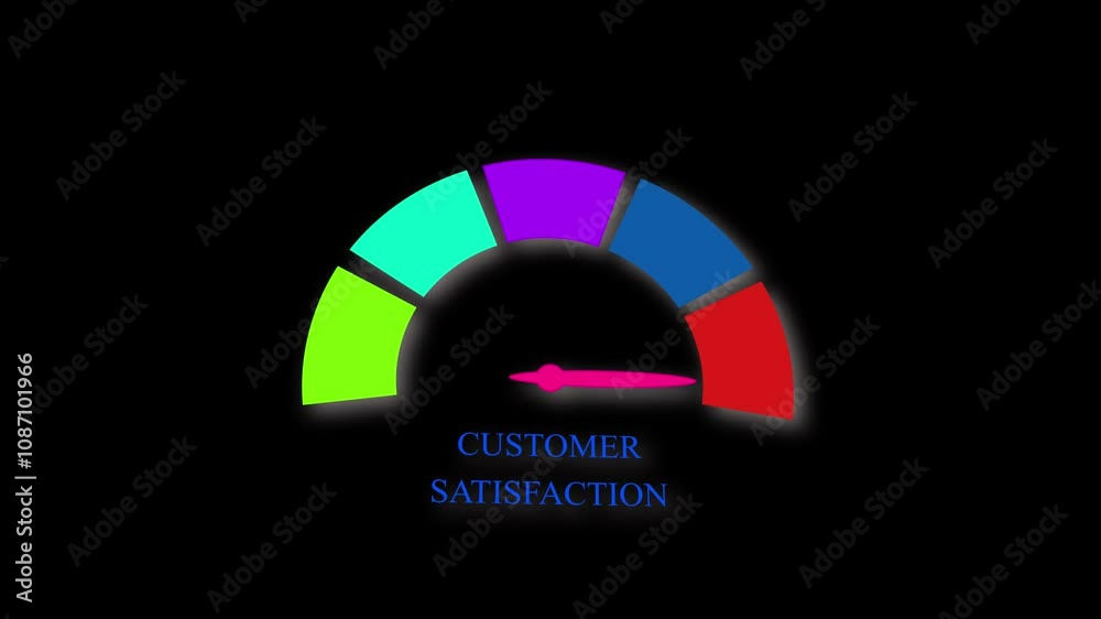 Good customer satisfaction meter level dial scale graphics white ...