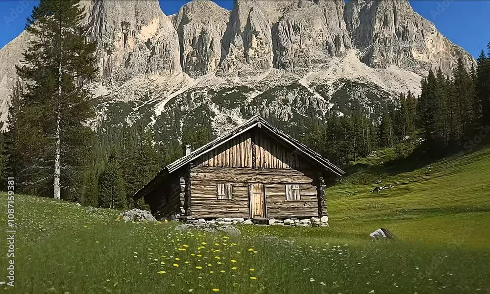 Charming Log Cabin Nestled at the Foot of Rock Mountains in the ...