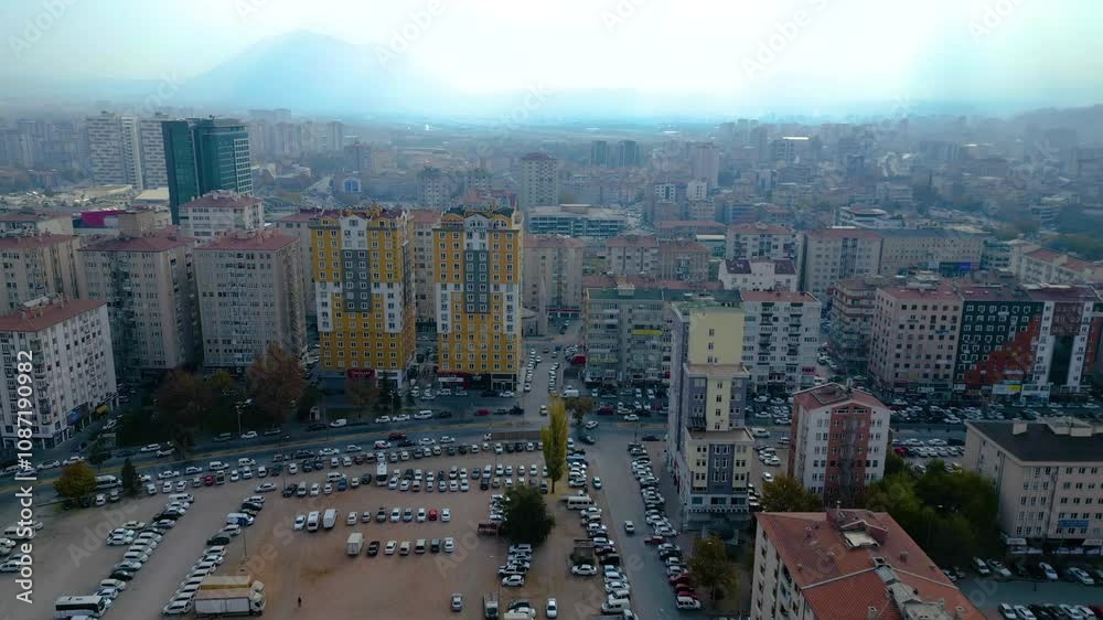 Tower Crane Working On A Multi Story Construction Site Stock Video