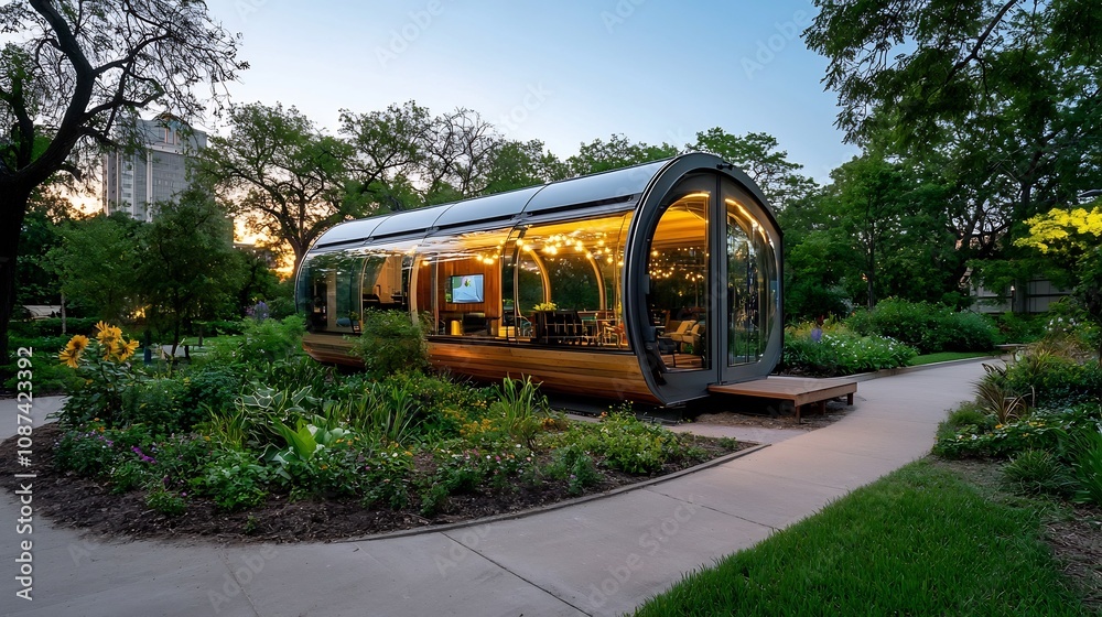 Innovative eco pavilion designed with a futuristic flair constructed ...