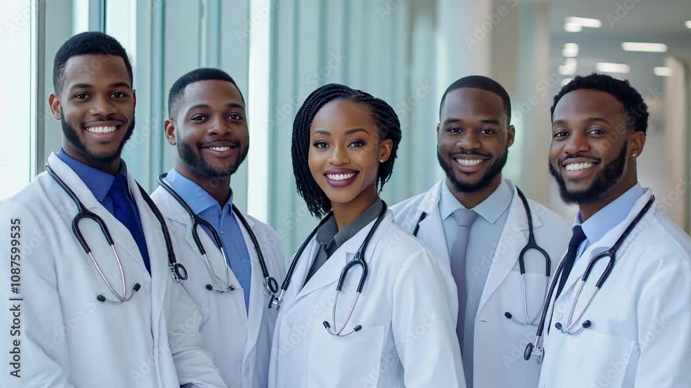 A group of african american healthcare professionals standing together ...