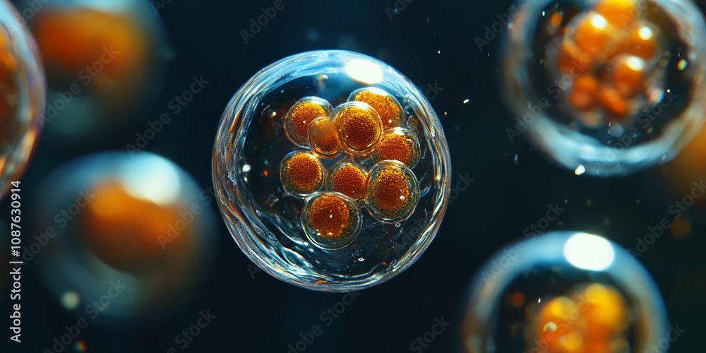 ภาพประกอบสต็อก The initial phases of cell division can be observed in ...