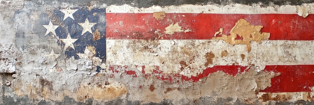 Weathered American Flag: Patina of Time - A distressed American flag ...