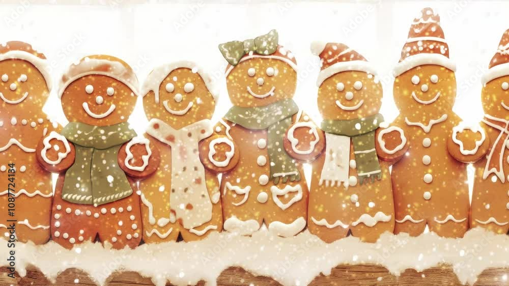 Delight in whimsical gingerbread characters celebrating the holiday ...