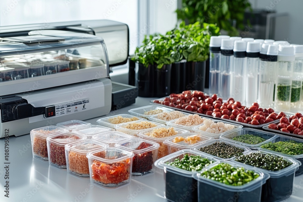 food testing lab, a food quality lab setup with equipment and samples ...