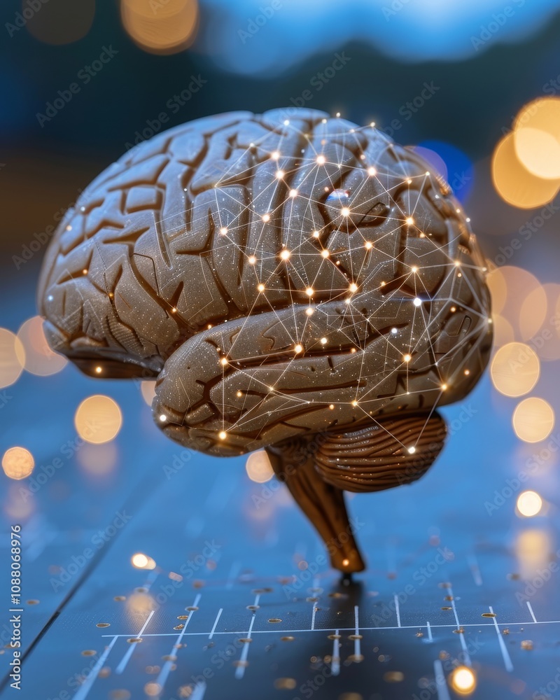 Human Brain Model With Neural Network, Artificial Intelligence Concept ...