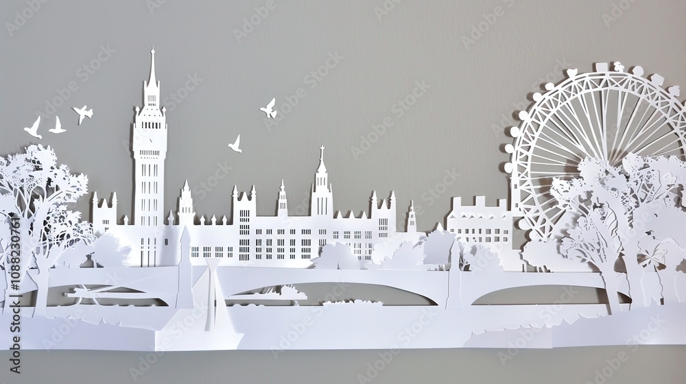 Landmark Paper Cuttings - a creative and artistic representation. The ...