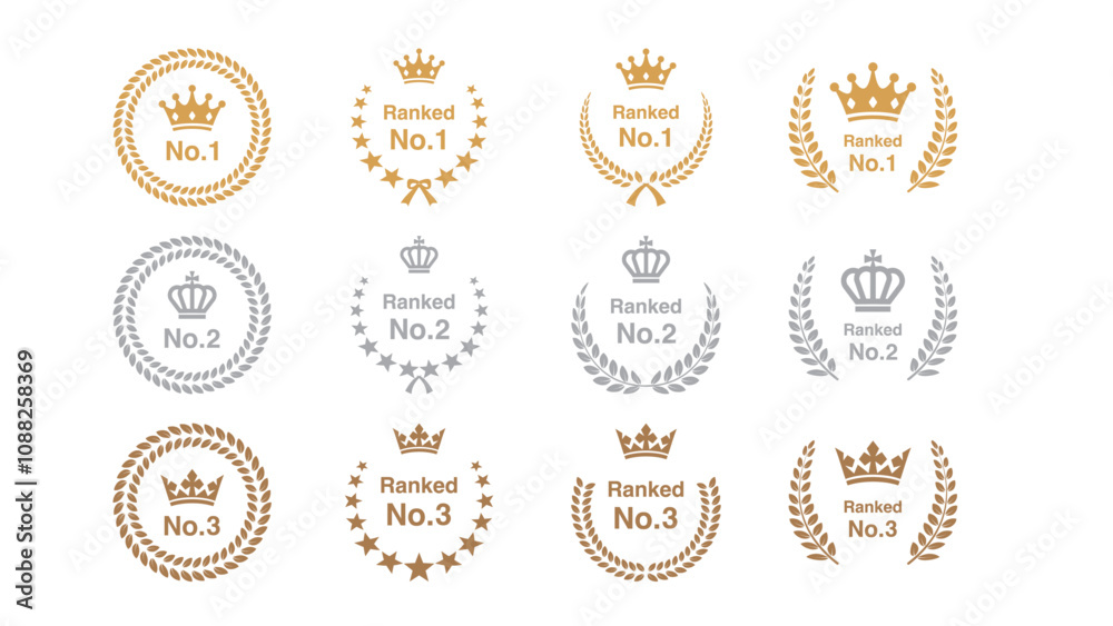 First, Second, and Third Laurel Wreath Award: Olive Leaves and Victory ...