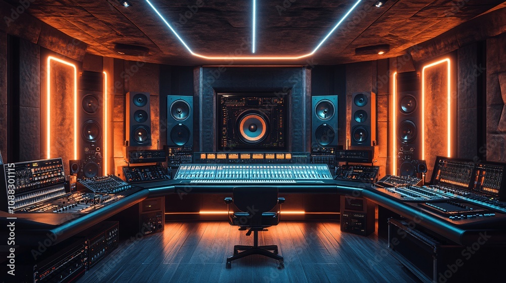 a virtual background for zoom with a music production studio with ...