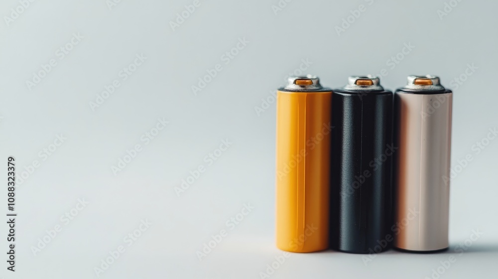 Three distinct batteries: vibrant orange AAA, sleek black AA, and ...