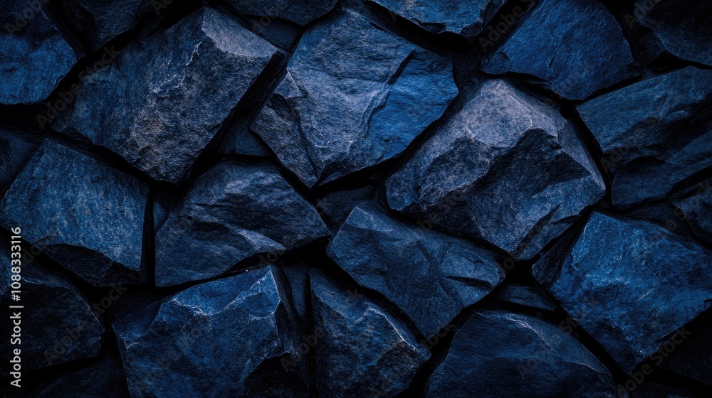 Dark blue abstract texture showcasing rugged stone surfaces with a ...