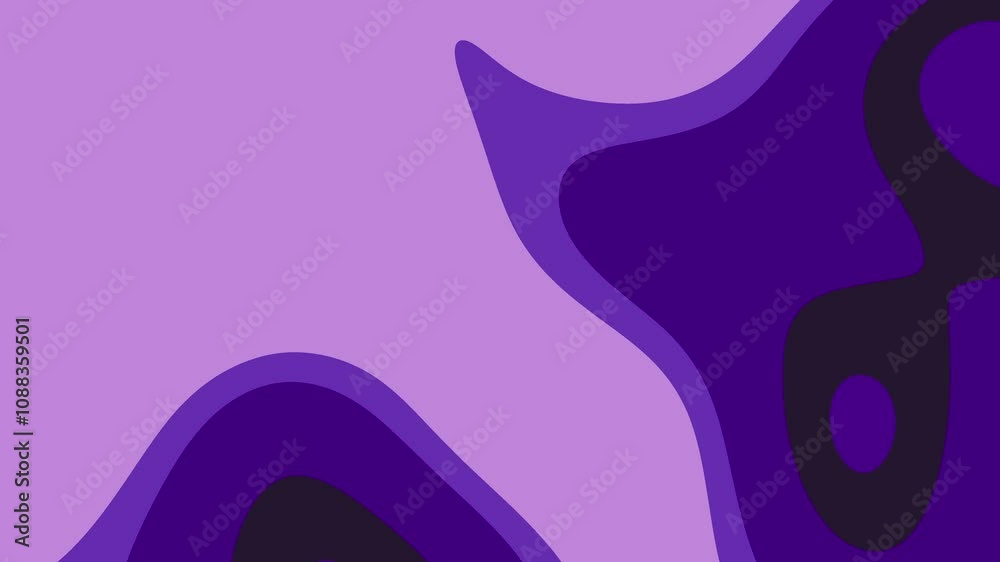 Purple abstract fluid shapes in a layered wavy design suitable for ...
