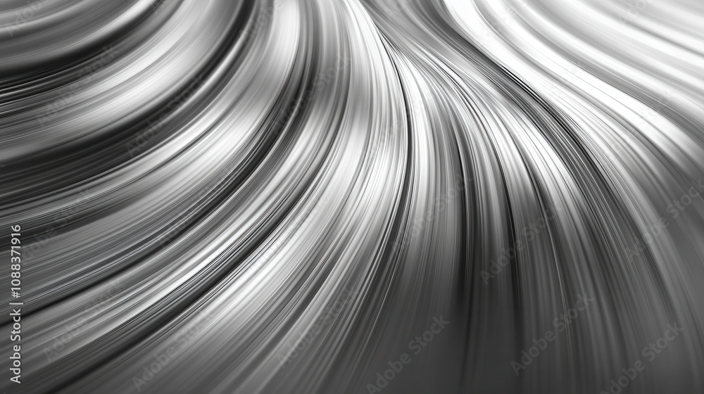 Abstract Light Grey Speed Curve With Smooth Flowing Lines Creates