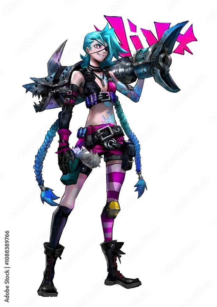jinx arcane League of Legends, game character, anime character, cartoon ...